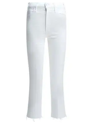 MOTHER Hustler Ankle Fray' Flared Jeans - White