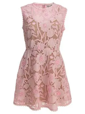 SELF-PORTRAIT Short Lace Dress - Pink