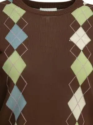 GANNI Argyle' Crewneck Sweater