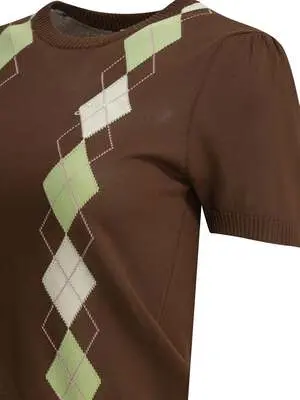 GANNI Argyle' Crewneck Sweater