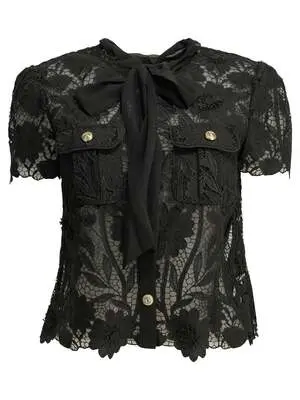 SELF-PORTRAIT Lace Blouse - Black