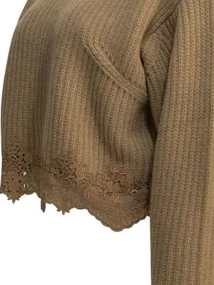 Chloé Crew Neck Sweater With Lace
