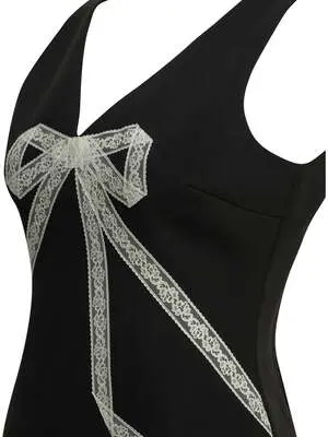 SELF-PORTRAIT Short Sheath Dress With Bow