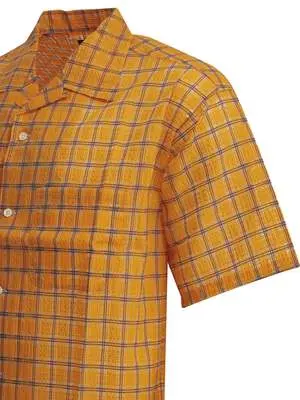 BEAMS Open Collar Nylon Airy Plaid' Casual Shirt