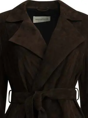 Nour Hammour Winona Belted Suede Coat