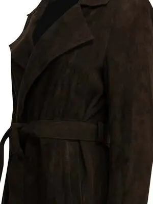 Nour Hammour Winona Belted Suede Coat