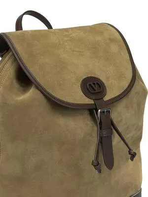 Valentino Garavani Antibes Suede And Leather Backpack