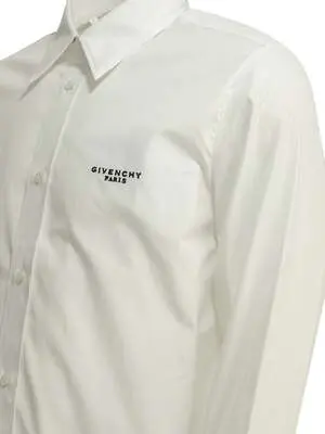 Givenchy Cotton Poplin Logo Embroidered Shirt