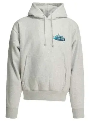 StÜssy Cotton Hoodie With Graphic Detail - Grey