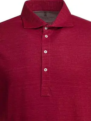 Brunello Cucinelli Linen And Cotton Button Down Polo Shirt