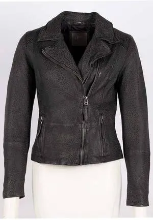 Mauritius Animala Rf Leather Jacket, Anthracite - Grey