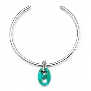 JAGGED HALO JEWELRY Blue / Silver Capri Collar Necklace Silver - Blue/silver