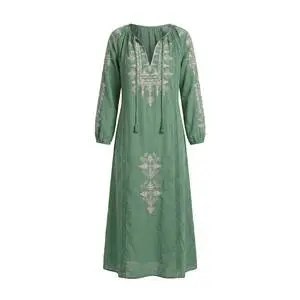 RAFFYA Aurelia Embroidered Kaftan Maxi Dress