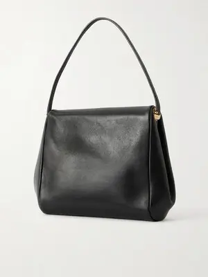 Calvin Klein Tina Small Leather Shoulder Bag - Black