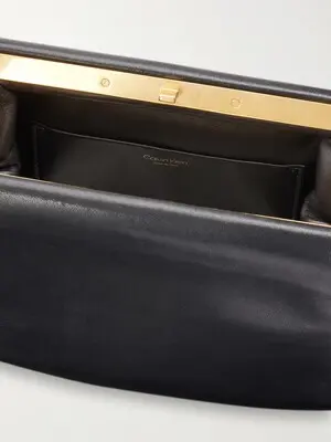 Calvin Klein Tina Small Leather Shoulder Bag - Black