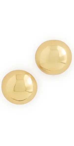 KENNETH JAY LANE Polished Domed Button Earrings - Gold