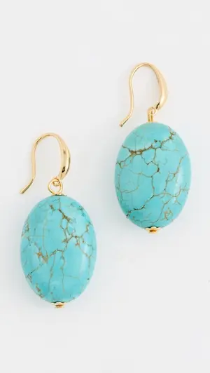 KENNETH JAY LANE Oval Bead-on Fishhook Earrings
