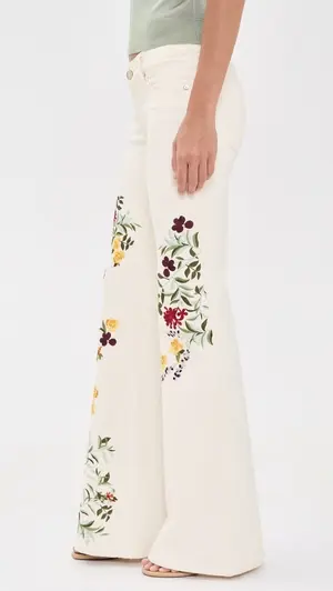 Alice + Olivia Emryn Embroidered Jeans