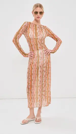 La DoubleJ Slinky Swing" Mesh Maxi Dress