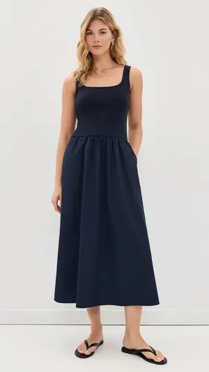 PERFECTWHITETEE Fabiola Cotton Poplin Sleeveless Dress