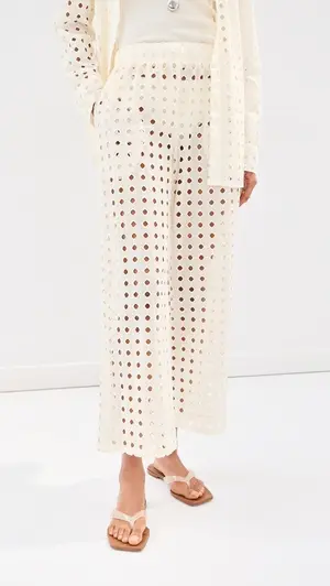 LE BOP Riviera Cropped Eyelet Pants