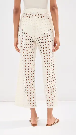LE BOP Riviera Cropped Eyelet Pants