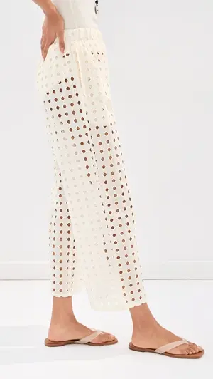 LE BOP Riviera Cropped Eyelet Pants