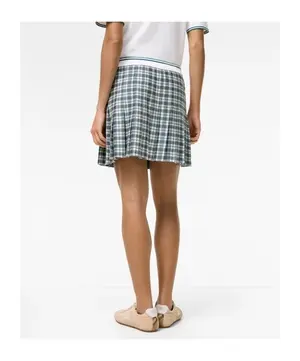 Burberry Pleated Check Jersey Mini Skirt