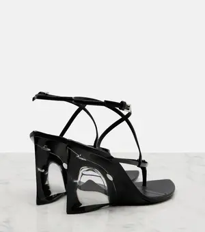 Alaïa Patent Leather Wedge Sandals