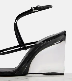 Alaïa Patent Leather Wedge Sandals