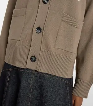 AMI Paris De Cœur Wool And Cotton Cardigan
