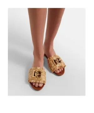 Dolce & Gabbana Raffia-effect Slides