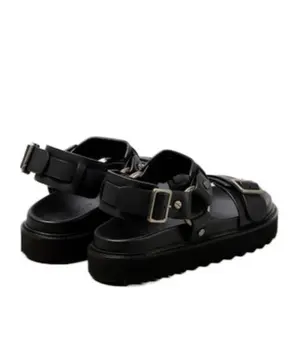 Acne Studios Debossed Leather Platform Sandals
