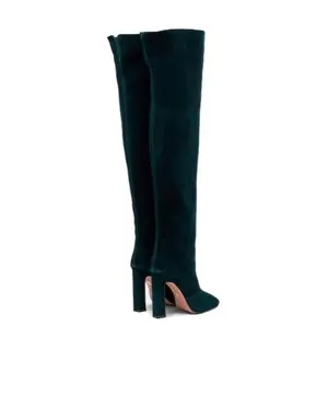 AQUAZZURA Green Suede Tall Boots