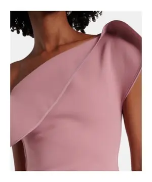 Maticevski Pleated One-shoulder Crepe Dress