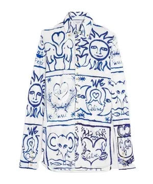 Celine Shirt In Printed Silk Jersey