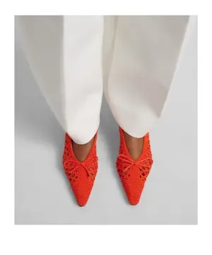 Jacquemus Cubisto Raffia-effect Slingback Pumps