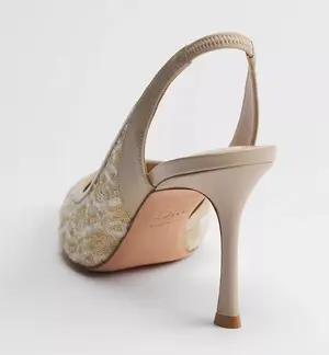Dior Slingback Pumps With Sequins And Logo Detail