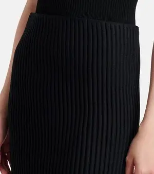 Alaïa Fringed Ribbed-knit Skirt