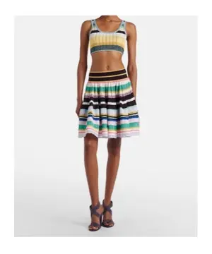Alaïa Striped Knit Miniskirt