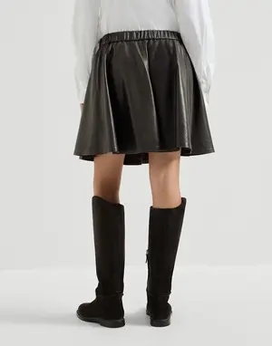 Brunello Cucinelli Polished Nappa-leather Mini Circle Skirt