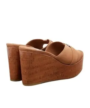 JIMMY CHOO Suede Wedge Mules