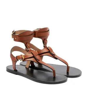 Isabel Marant Étoile Leather Thong Sandals - Brown