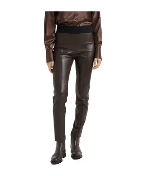 Brunello Cucinelli Stretch Leather Leggings - Rust-brown
