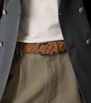 Brunello Cucinelli Braided Suede Belt