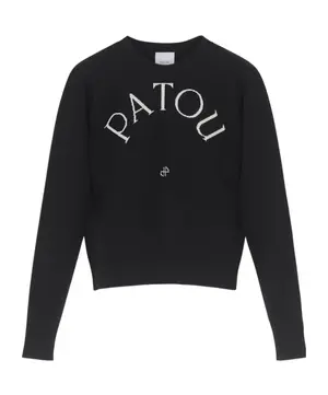 PATOU Logo-intarsia Crewneck Jumper