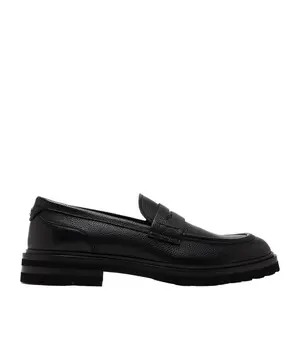 Dolce & Gabbana Dolce Gabbana Almond Toe Penny Loafers - Black