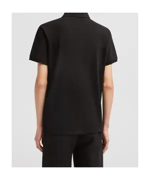 Moncler Year Of The Snake Patch Cotton Piquet Polo Shirt - Black