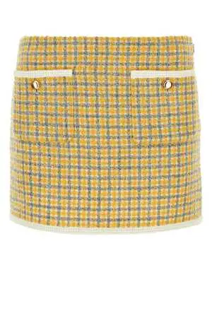 Miu Miu Two-tone Boucle Mini Skirt - Multicolor