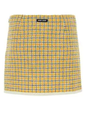 Miu Miu Two-tone Boucle Mini Skirt